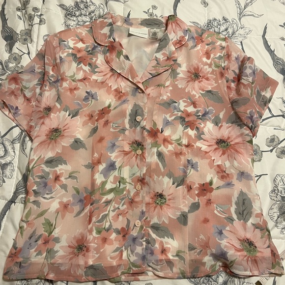 Alfred Dunner | Tops | Vintage Alfred Dunner Floral Blouse 2 | Poshmark